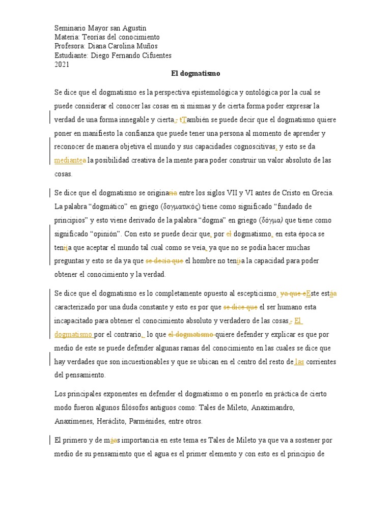 El dogmatismo teorias del conocimiento | PDF | Verdad | Metafilosofía