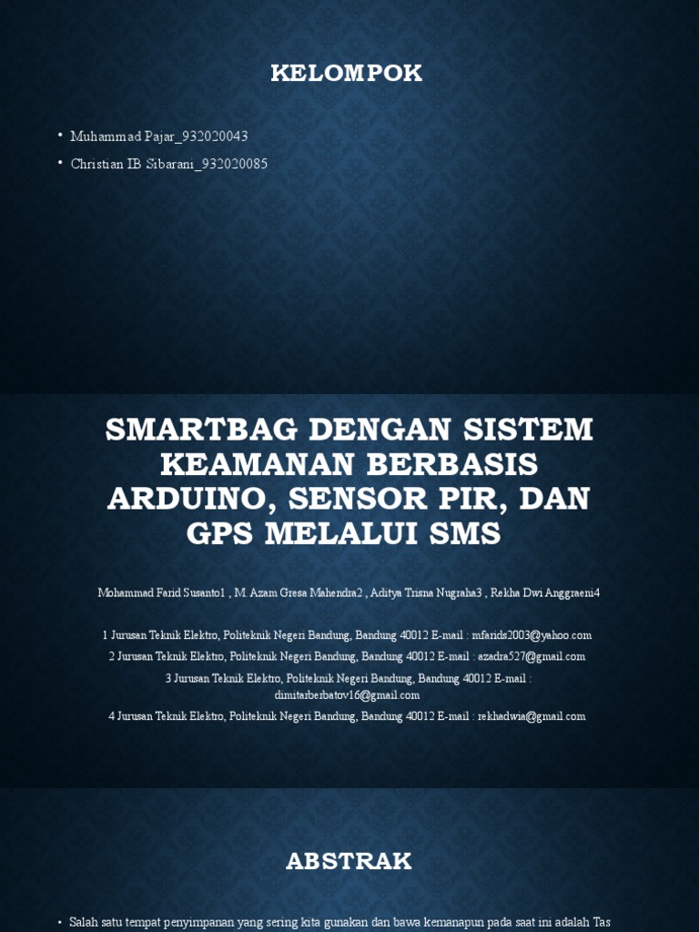 Review Jurnal Smartbag Dengan Sistem Keamanan Berbasis Arduino, Sensor ...