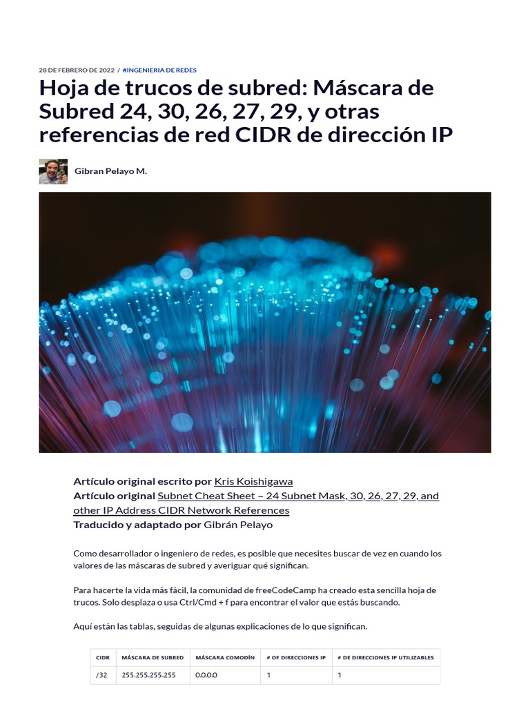 Guía Rápida de Subredes IPv4 | PDF | Dirección IP | Telecomunicaciones