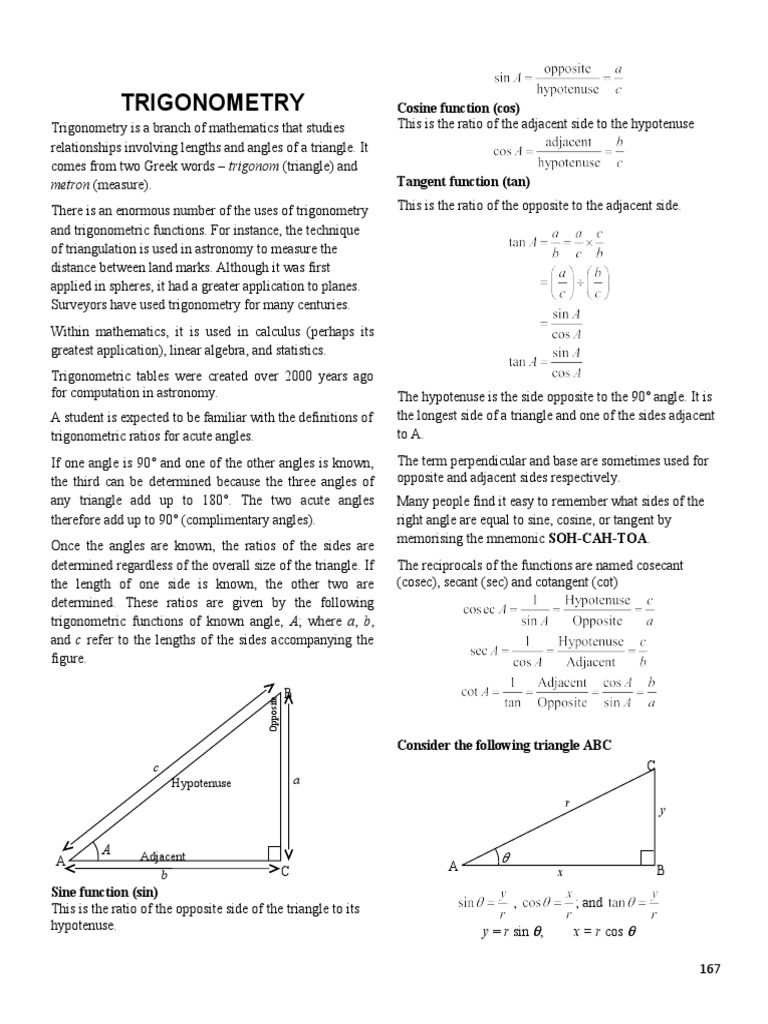 Chapt 7 - Trigonometry | PDF | Trigonometry | Trigonometric Functions