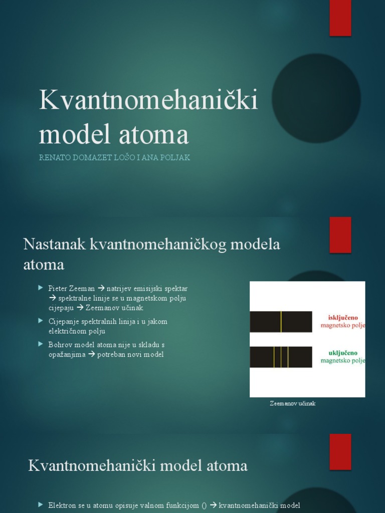 Kvantno Mehanički Model Atoma | PDF