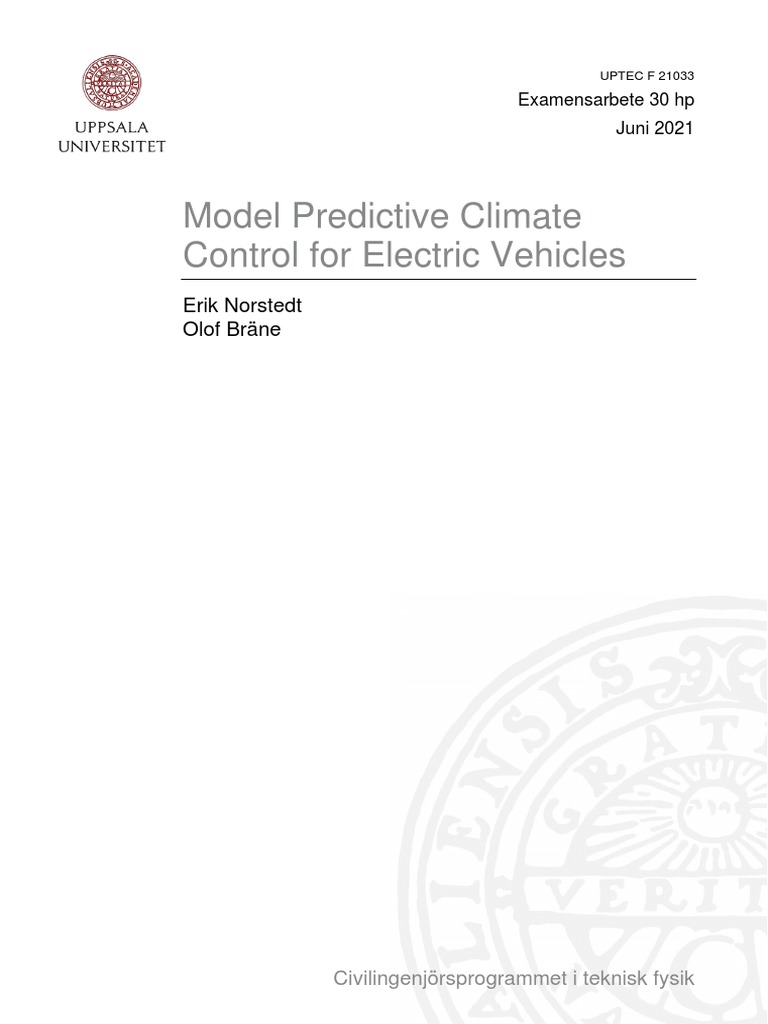 FULLTEXT01 - Model Predictive Climate Control For Electric Vehicles ...