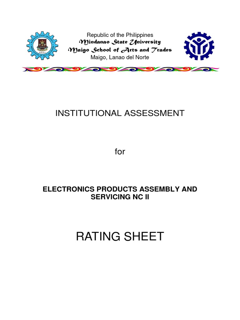 EPAS-NC-II-Rating-Sheet-Core | PDF | Electrostatic Discharge | Soldering