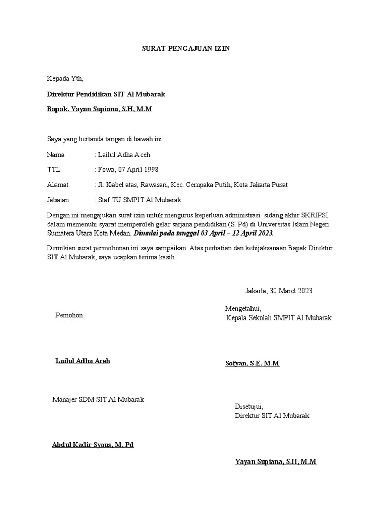 Surat Pengajuan Izin Pdf