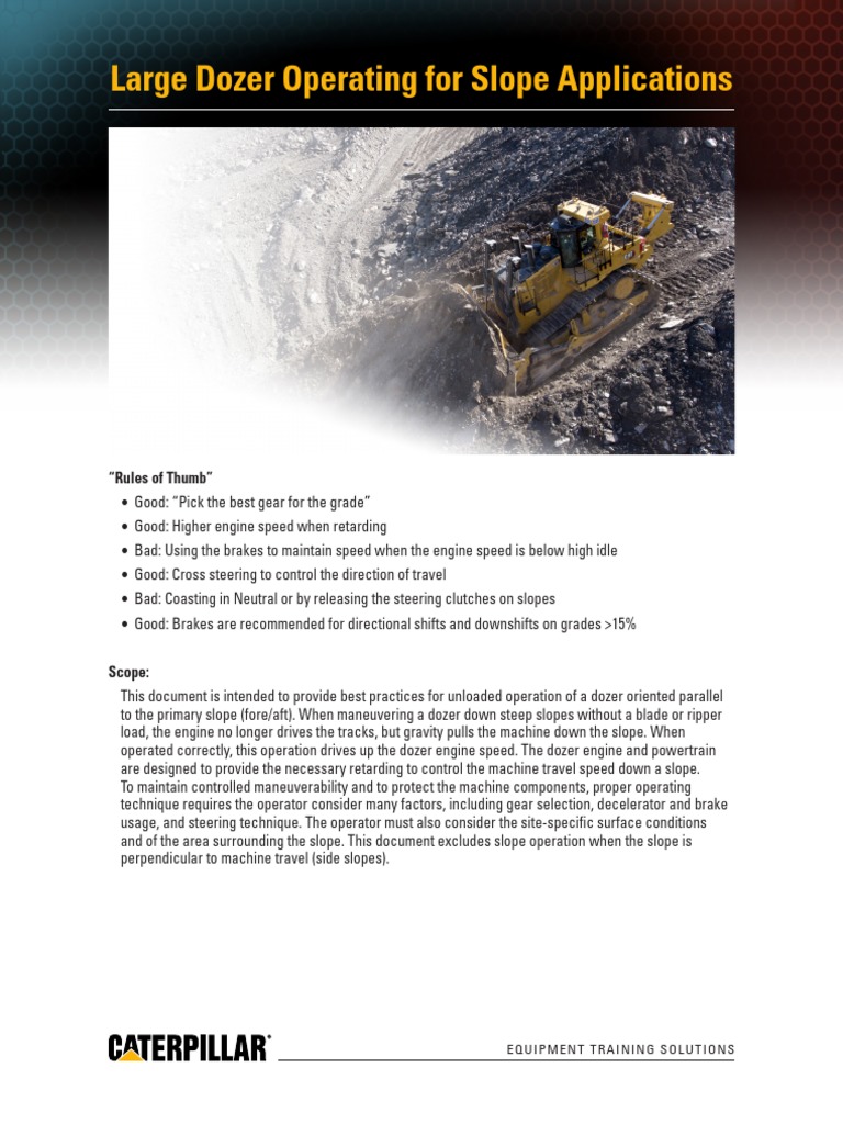 Large Dozer Operating For Slope Application v3 | PDF | Tractor | Brake