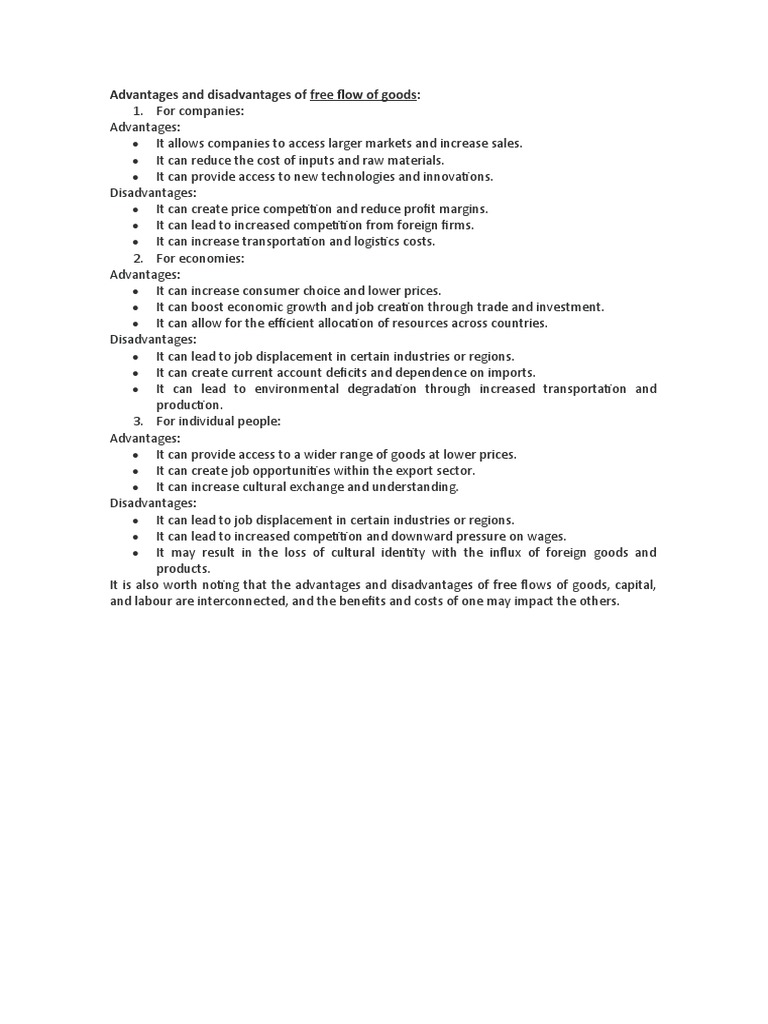 Advantages and Disadvantages | PDF | Labour Economics | Competition