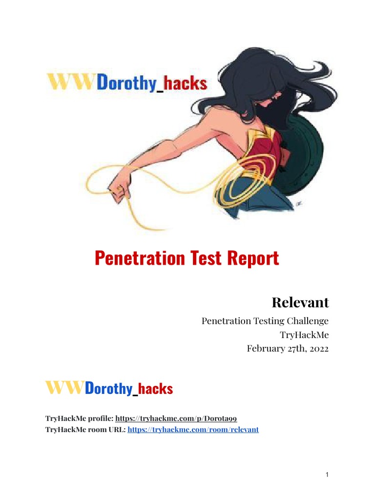 Relevant TryHackMe Pentesting Report by Dorota Kozlowska 1646244313 PDF ...