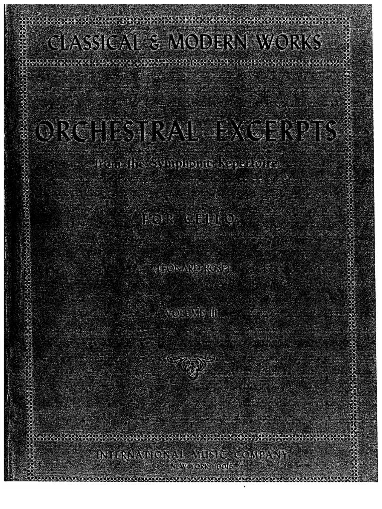 Orchestral Excerpts For Cello Volume 2 | PDF