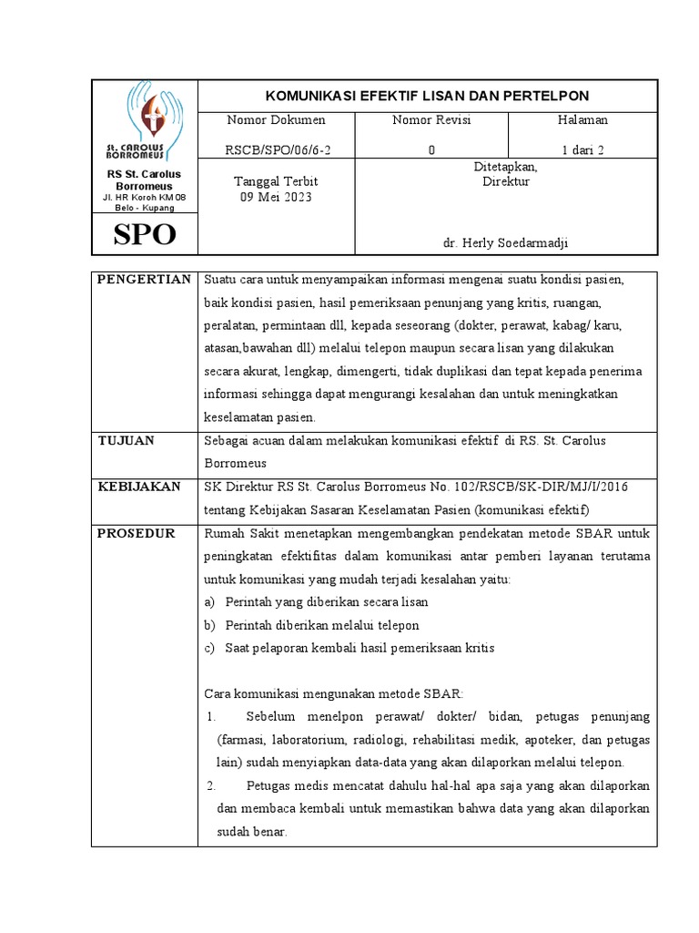 2.1. SPO Komunikasi Efektif | PDF