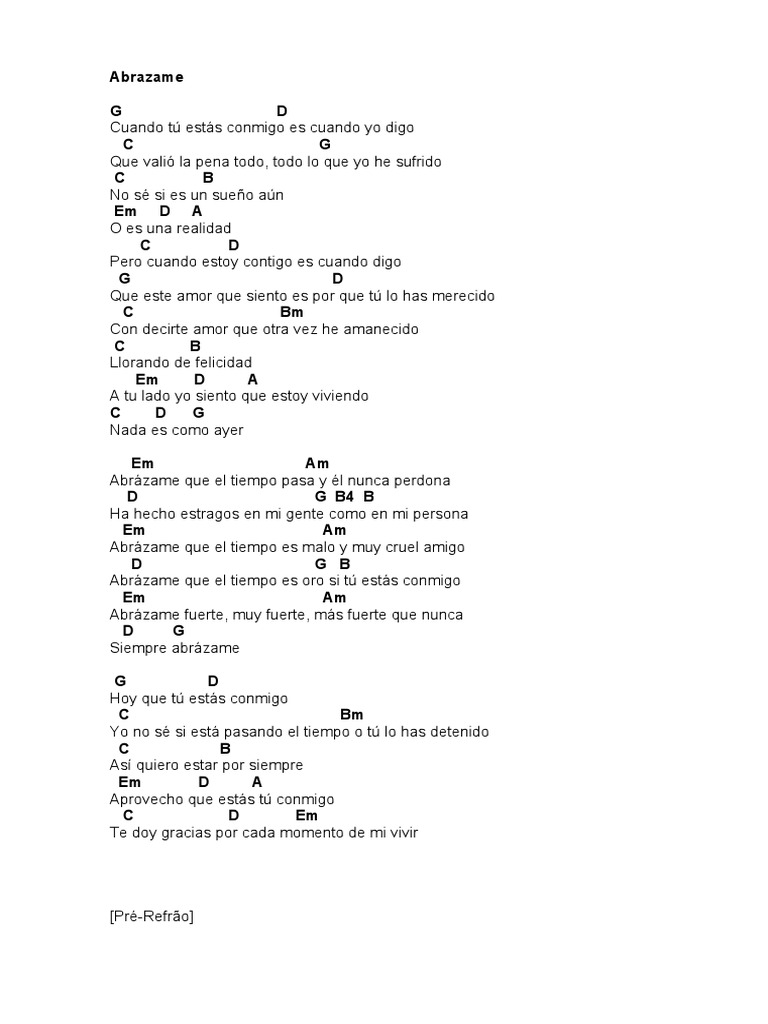 Abrazame Acordes | PDF