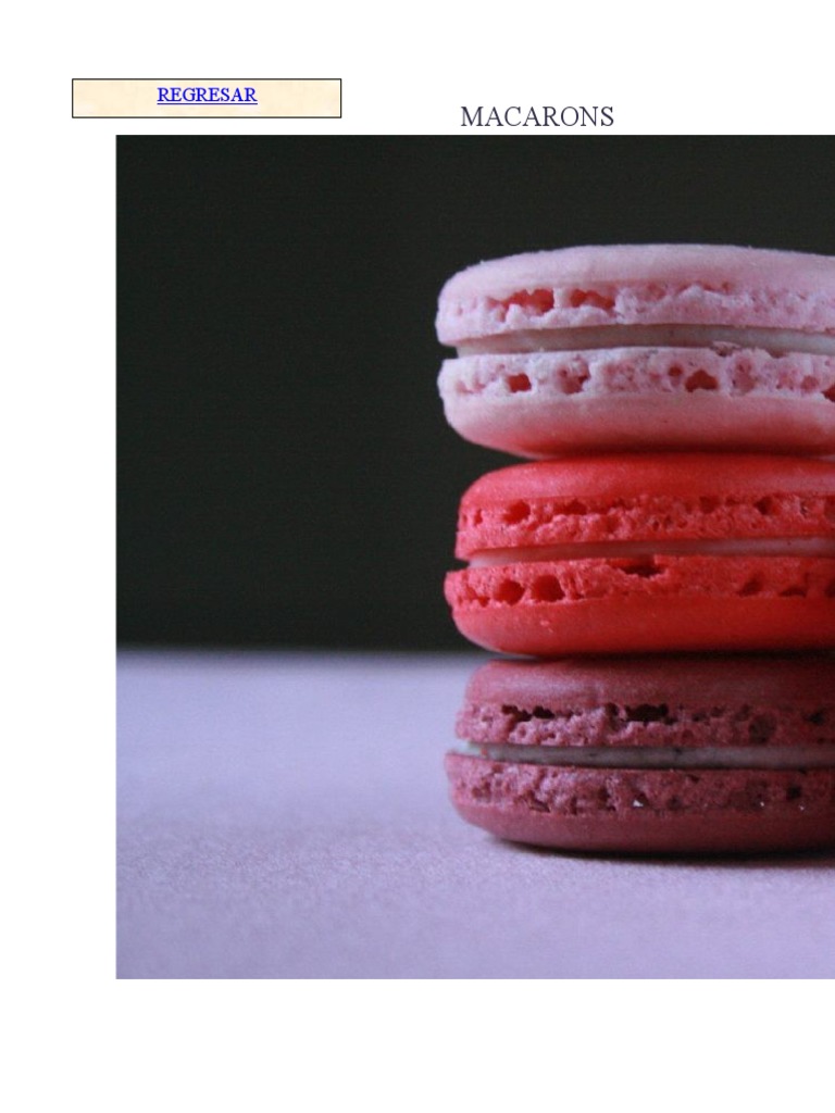 Macarons | PDF | Macarrón | Alimentos