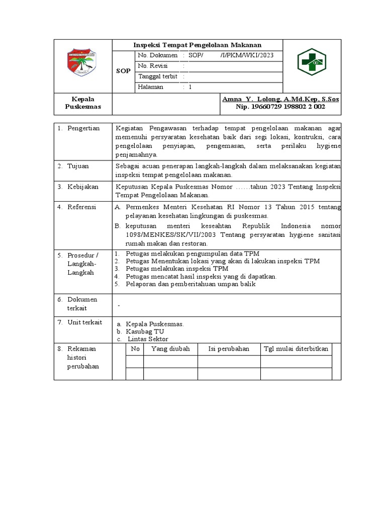 Sop TPM | PDF | Kesehatan Holistik