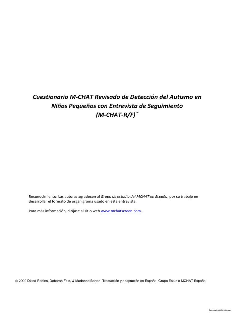 M-CHAT-R F Spanish Spain | PDF