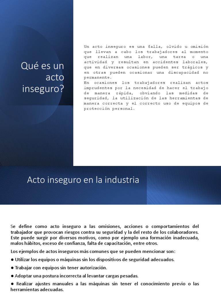 Actos Inseguros | PDF