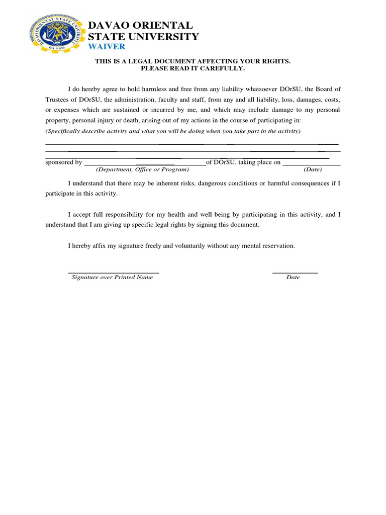 Waiver PDF | PDF