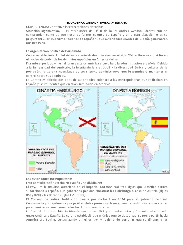 El Orden Colonial Hispanoamericano | PDF | Imperio español | Nueva españa