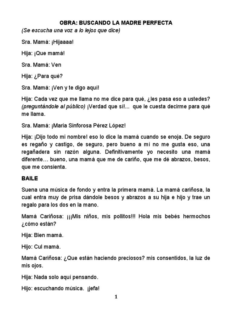 Guion Buscando Una Madre Perfecta | PDF