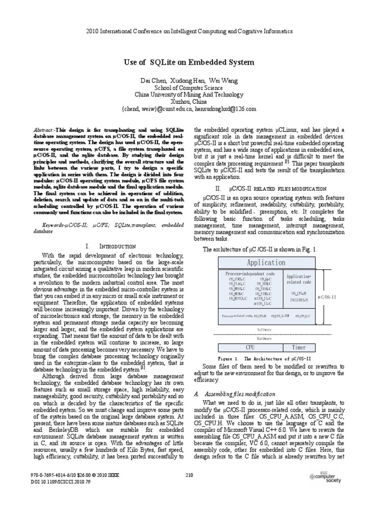 USe of Sqlite On Embedded Systems | PDF | Computer Data Storage ...