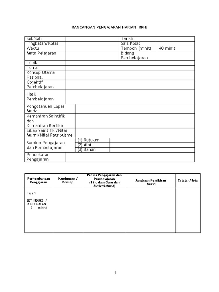 BORANG LAPORAN DAN RUMUSAN LESSON STUDY | PDF