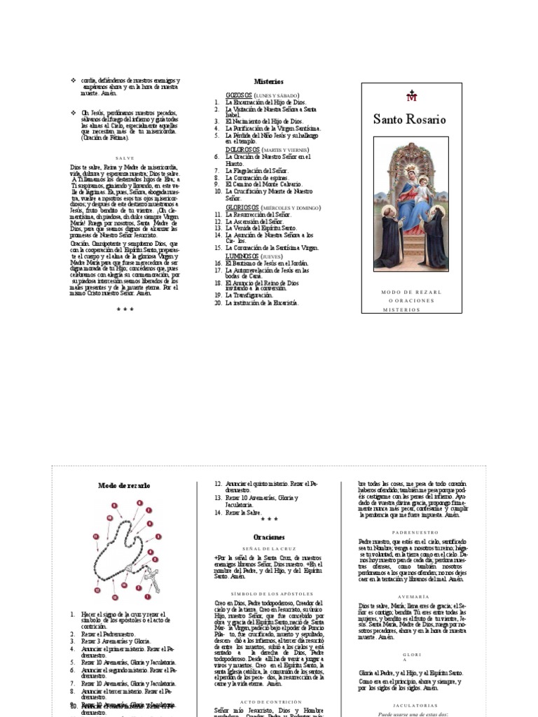 Tríptico del Santo Rosario Completo | PDF | María, madre de Jesús | orador del Señor