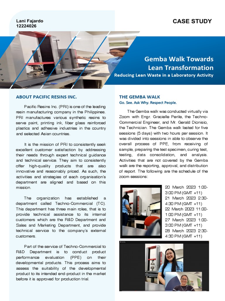 Gemba Walk for Lean Transformation at PRI | PDF | Change Management ...