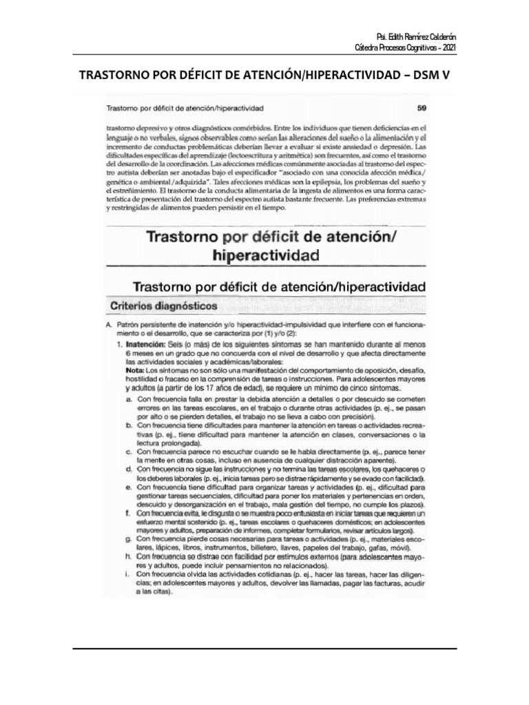 TDAH según DSM V - 2021 | PDF