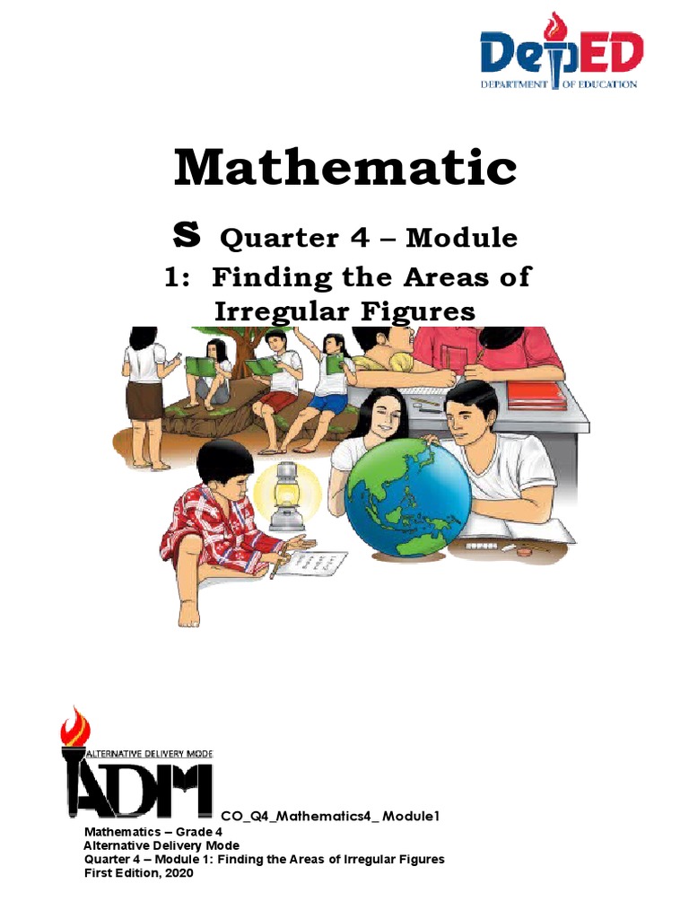 Math4 Q4 Mod1 FindingTheAreaOfIrregularFigure V4 | PDF | Area | Learning