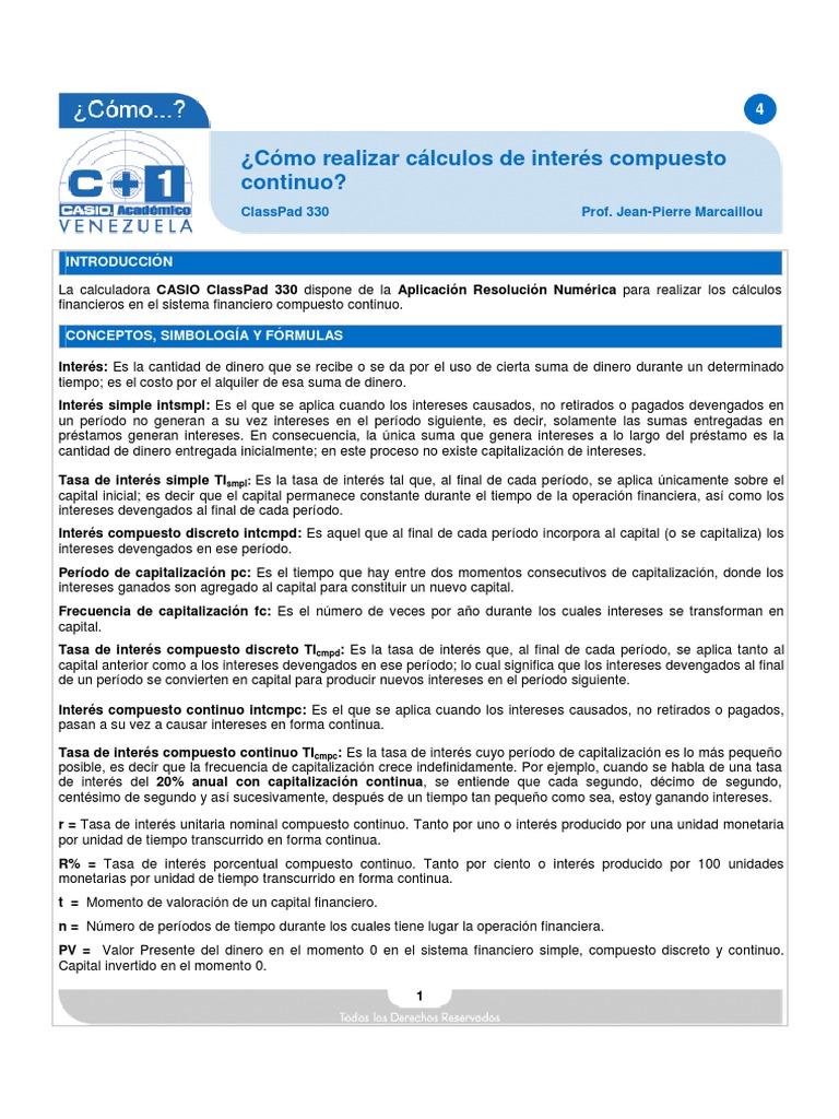 Cálculo de Interés Compuesto Continuo | PDF | Interés | Interés compuesto