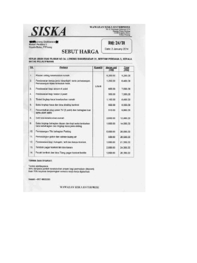QUOTAtion Contoh | PDF