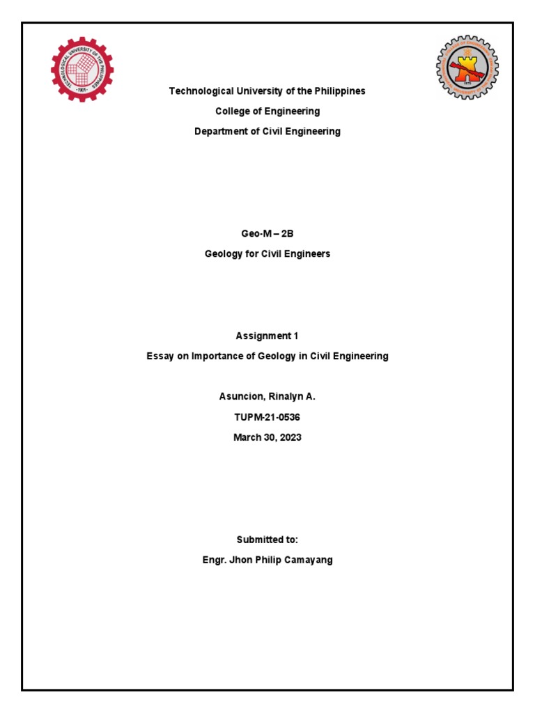 Geo Assignment 1 | PDF | Geology | Civil Engineering