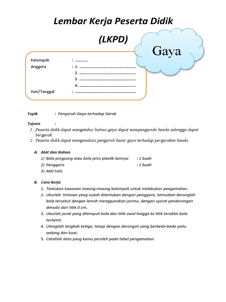 LKPD 2 Gaya | PDF