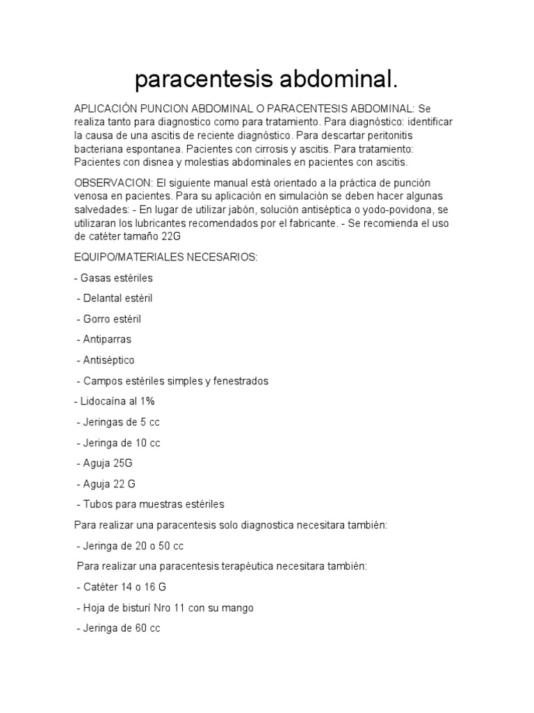 Paracentesis Abdominal Pdf
