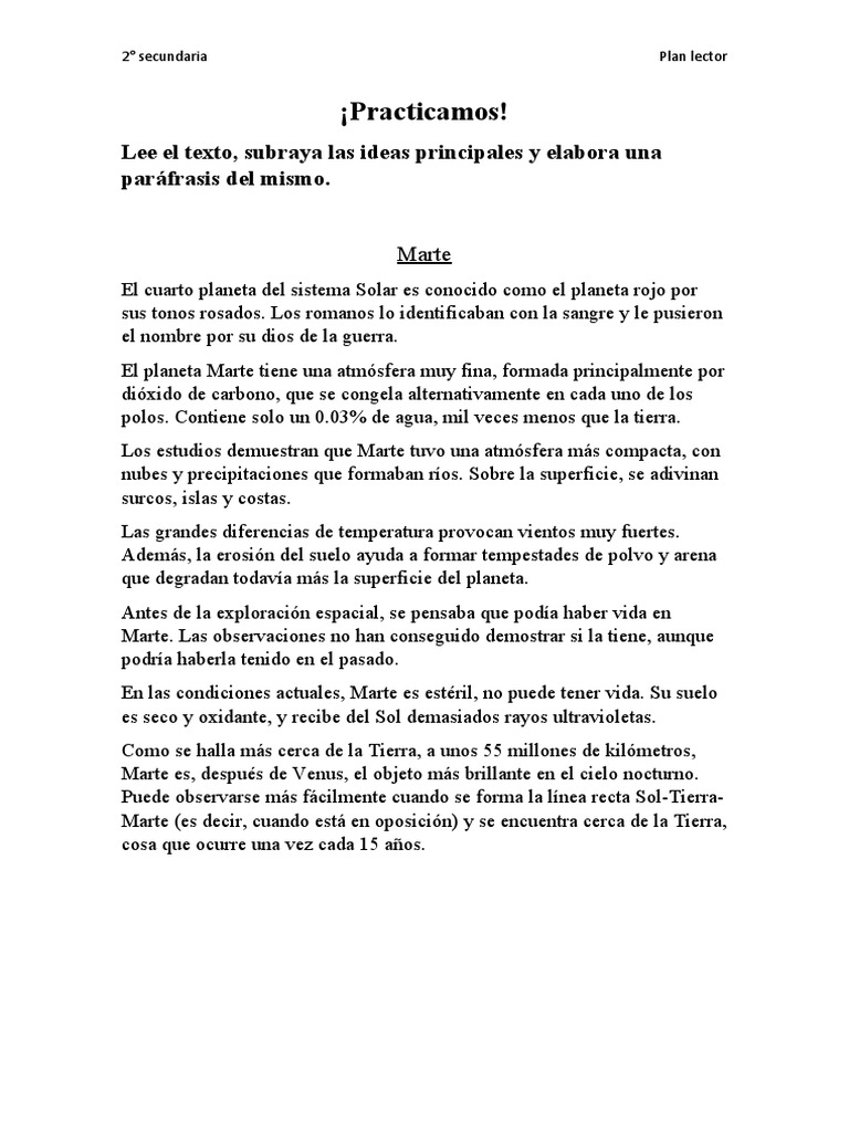 El Parafraseo - Practicamos | PDF