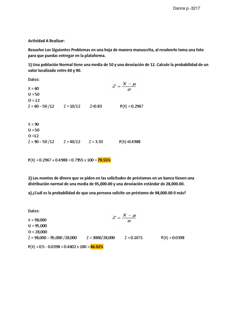 Danna DistribucionNormal | PDF | Distribución normal | Matemáticas