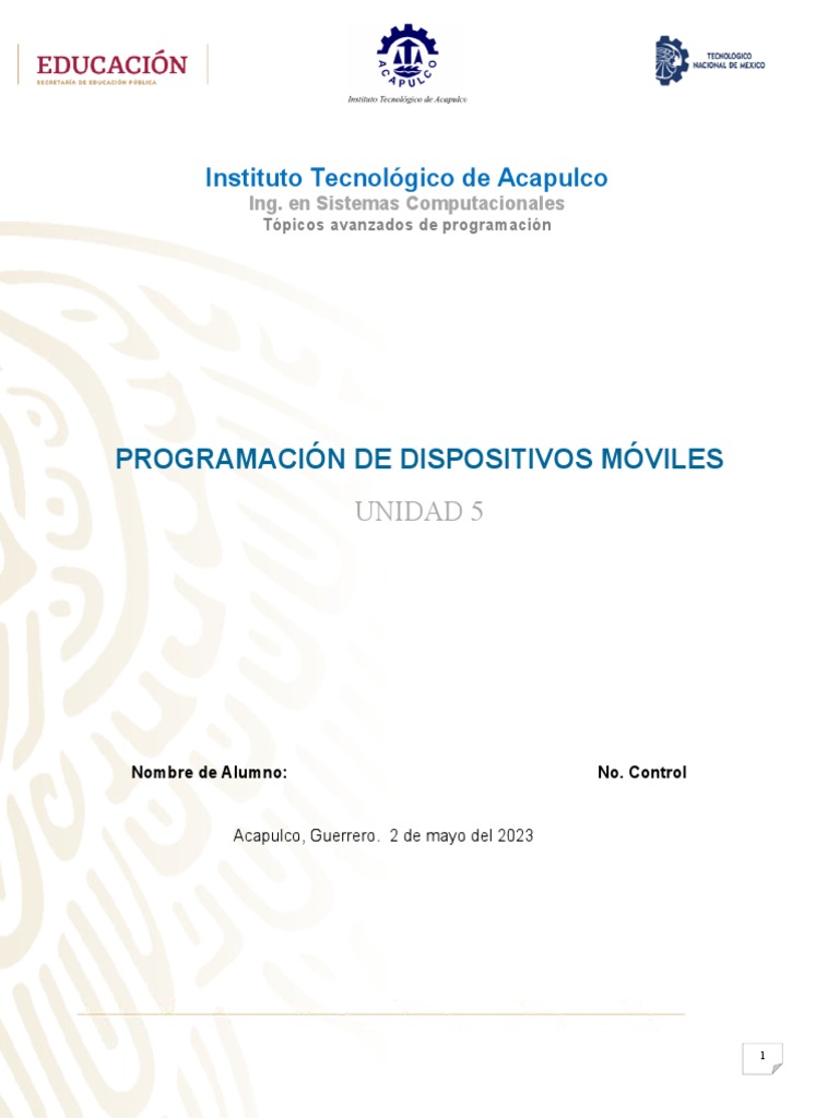 Unidad 5 | Descargar gratis PDF | Aplicación movil | Software de la aplicacion