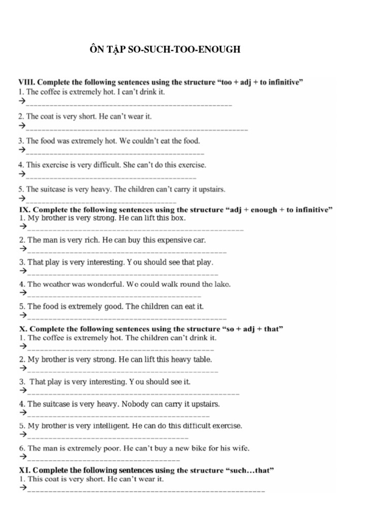 So Such Too Enough | PDF