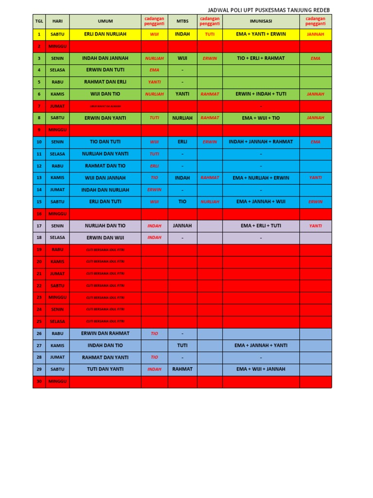 Jadwal Poli April 2023 | PDF