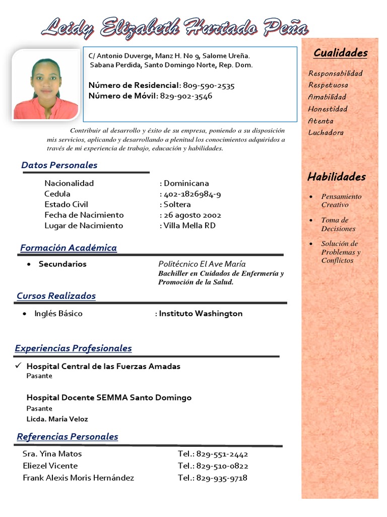 Nuevo Curriculum Leidy PDF | PDF