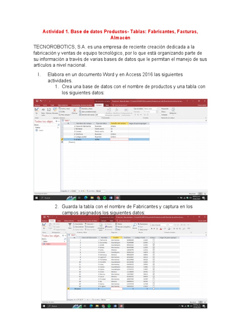 Todas Las Actividades E3 Base de Datos | PDF | Bases de datos | Microsoft Excel