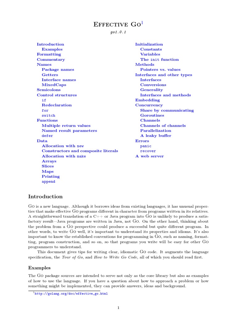 Effective Go | PDF | Pointer (Computer Programming) | Parameter ...