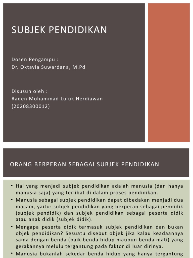 Subjek Pendidikan | PDF | Karier & Perkembangan | Sains & Matematika