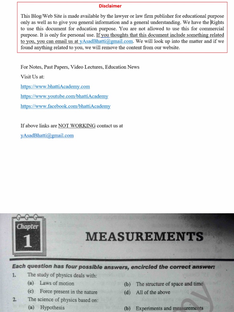 Physics Azeem 11 (Obj) PDF | PDF | Physics | Significant Figures