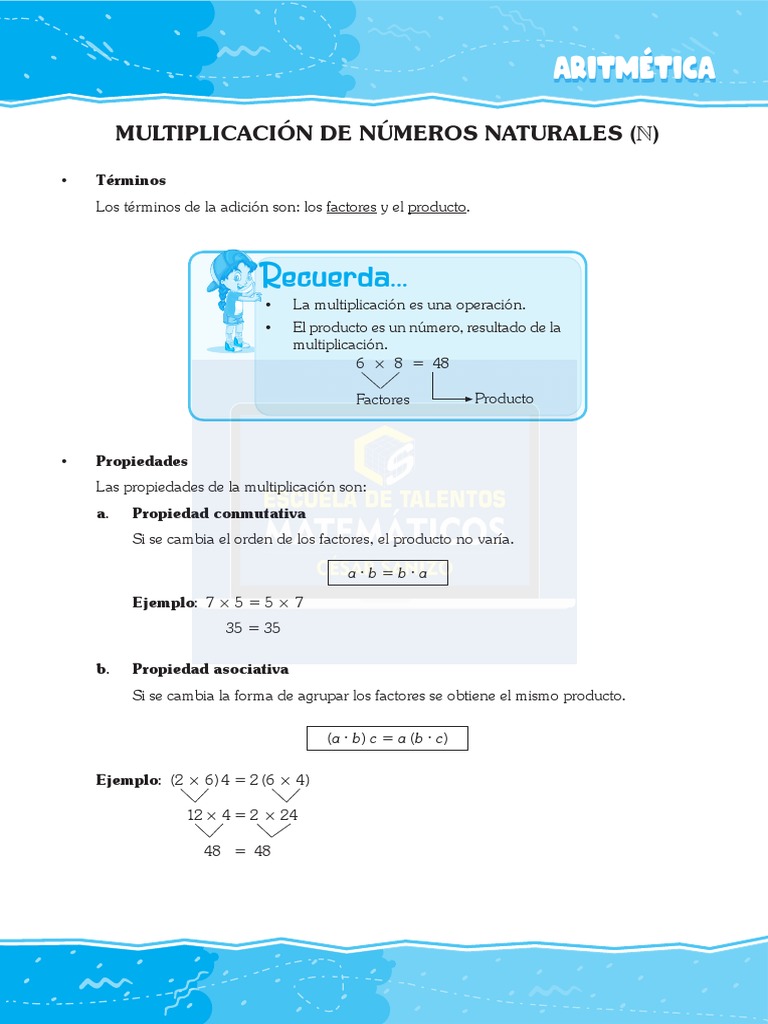 Separata Nº06-1 | PDF | Multiplicación | Matemáticas