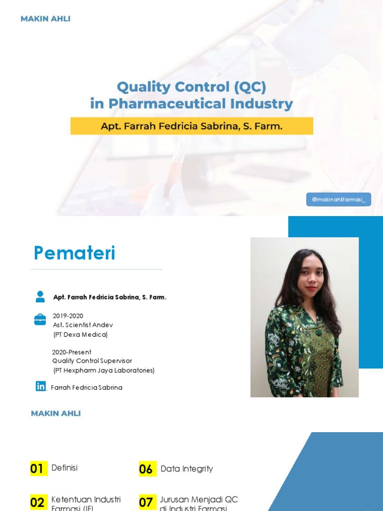 Mengintip Dunia QC di Industri Farmasi | PDF