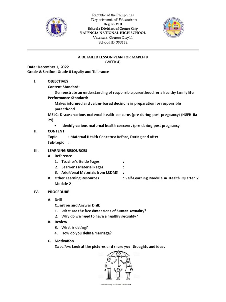 Lesson Plan in Grade 8 Health Q2 | PDF | Pregnancy | Uterus