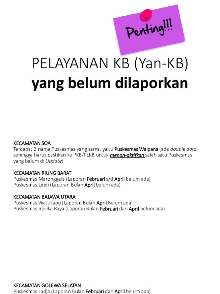 Laporan PELAYANAN KB Bulan APRIL 2023 Kabupaten Ngada | PDF | Ilmu Sosial | Pengembangan Diri