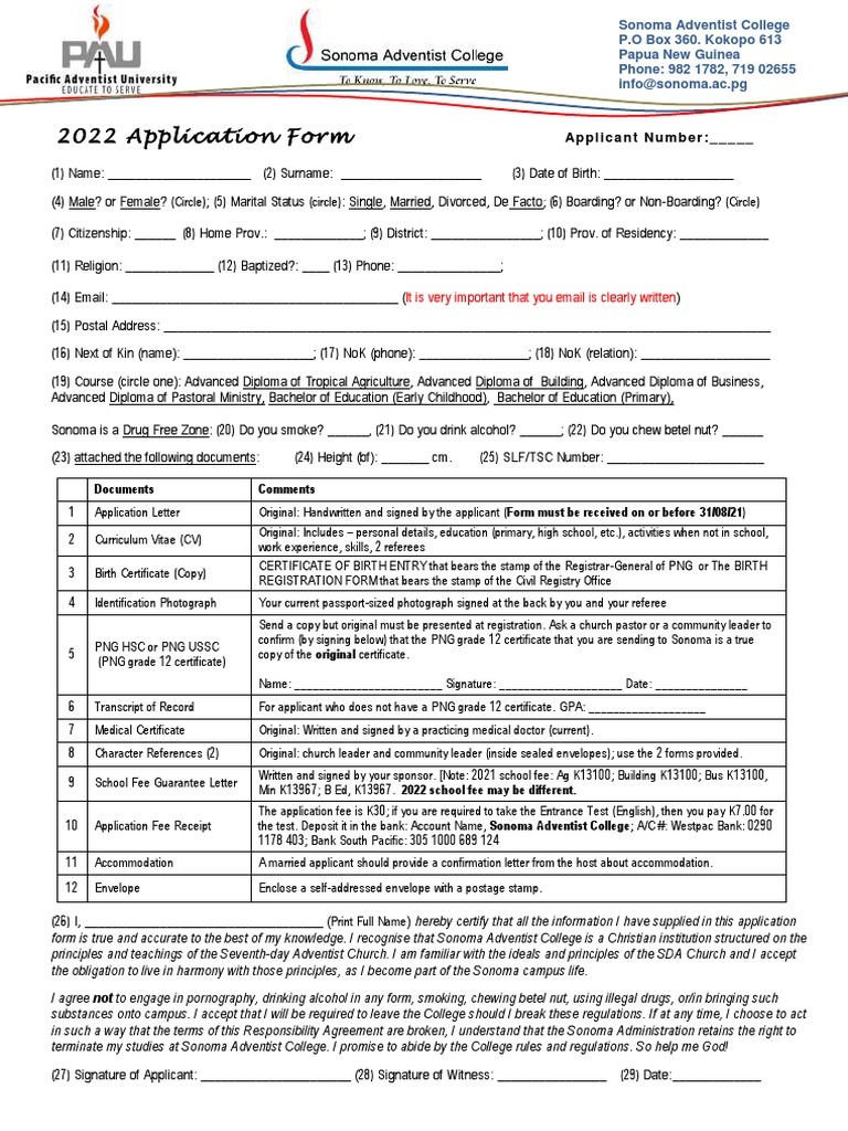 PAU Application PDF | PDF