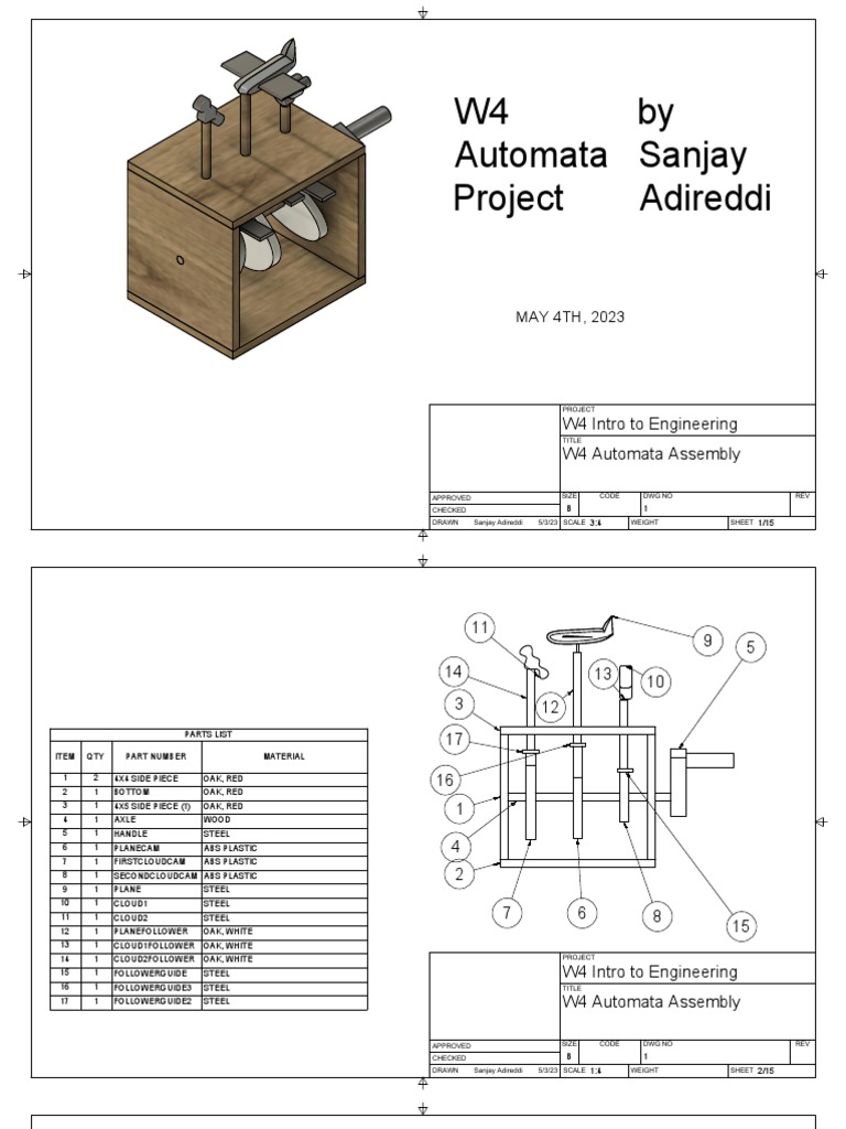 automata assembly working drawings sanjay w4 | PDF | Manufactured Goods