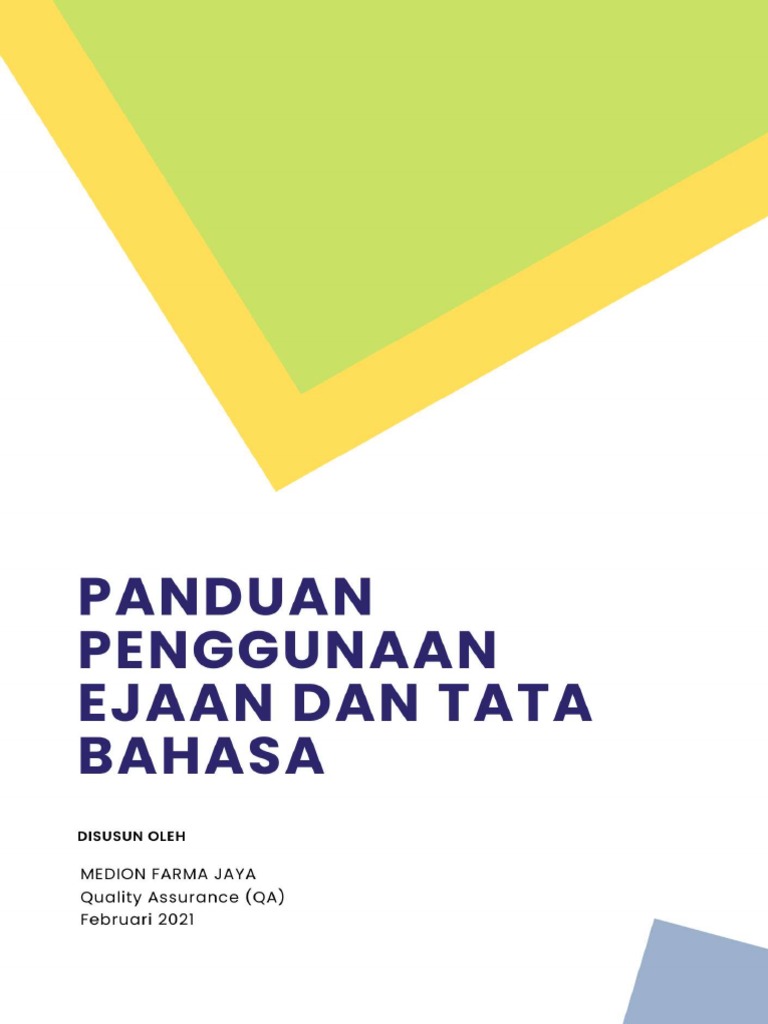 Panduan Penggunaan Ejaan Dan Tata Bahasa PDF | PDF