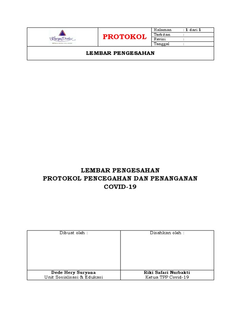 Protokol Pencegahan Dan Penanganan - TPP Covid-19 | PDF